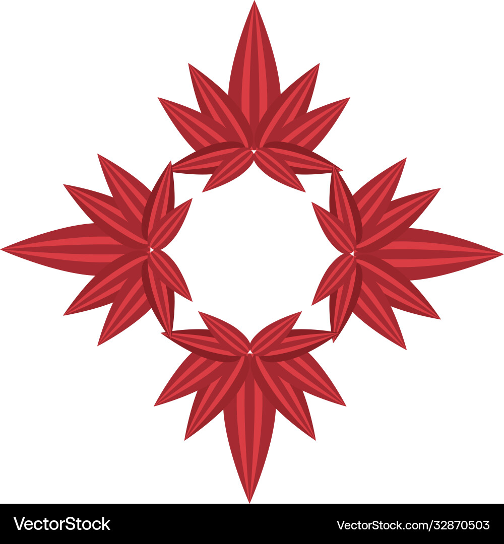 Red flowers garden circular decoration Royalty Free Vector