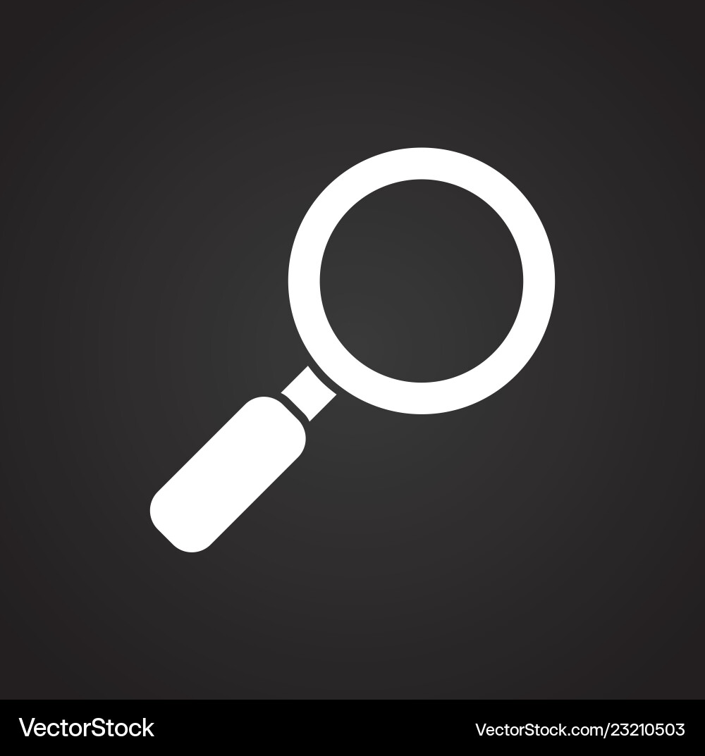 Search icon on black background for graphic Vector Image
