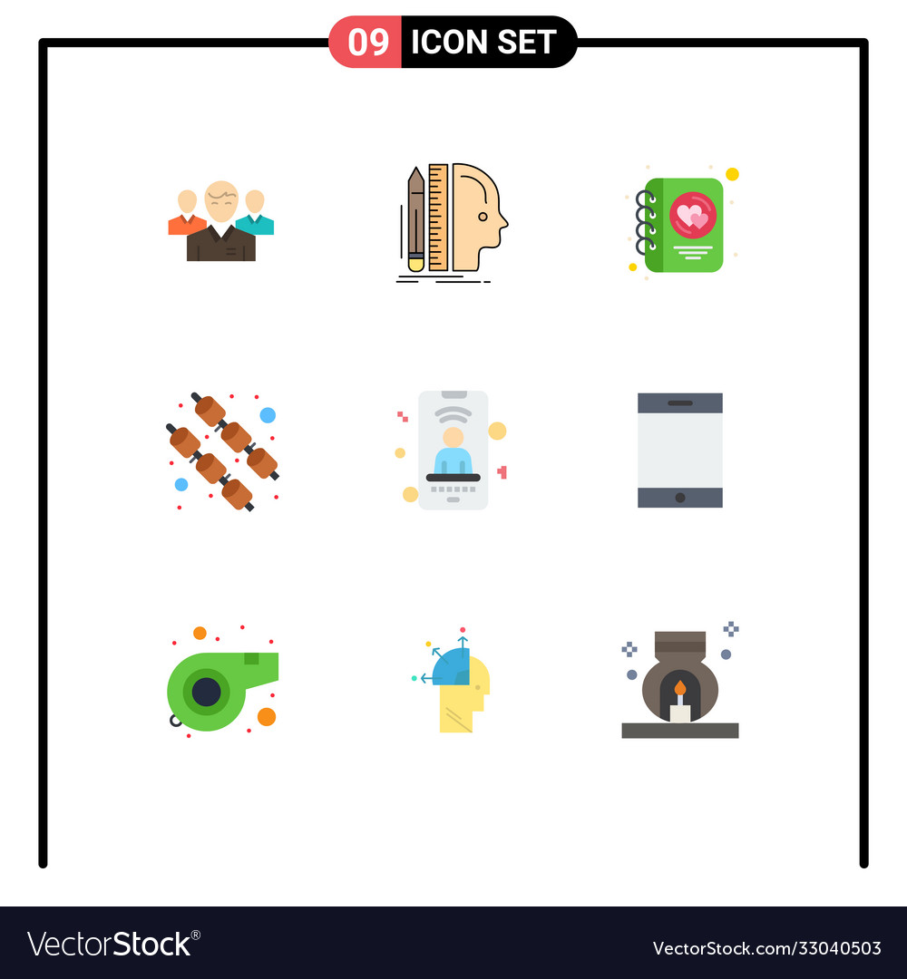 Set 9 modern ui icons symbols signs Royalty Free Vector