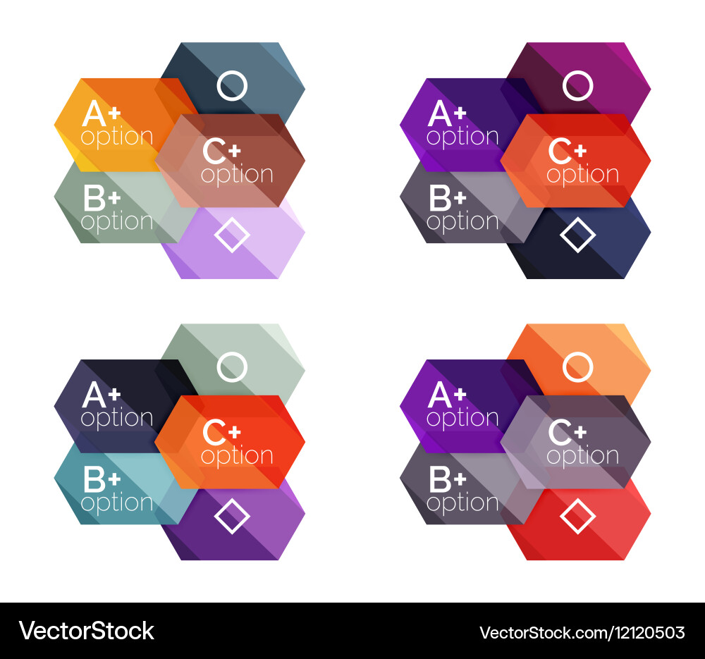 Set of abstract infographics content boxes Vector Image