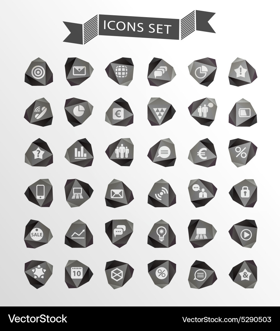 Set of web plat icons on blur Royalty Free Vector Image