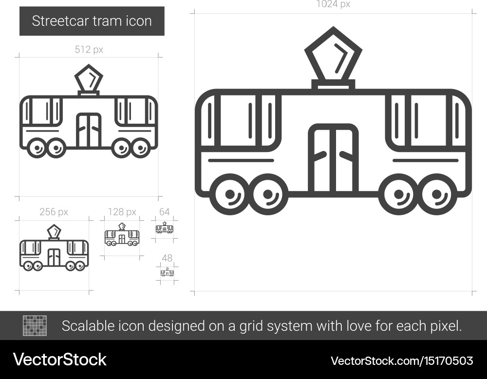 Streetcar tram line icon Royalty Free Vector Image