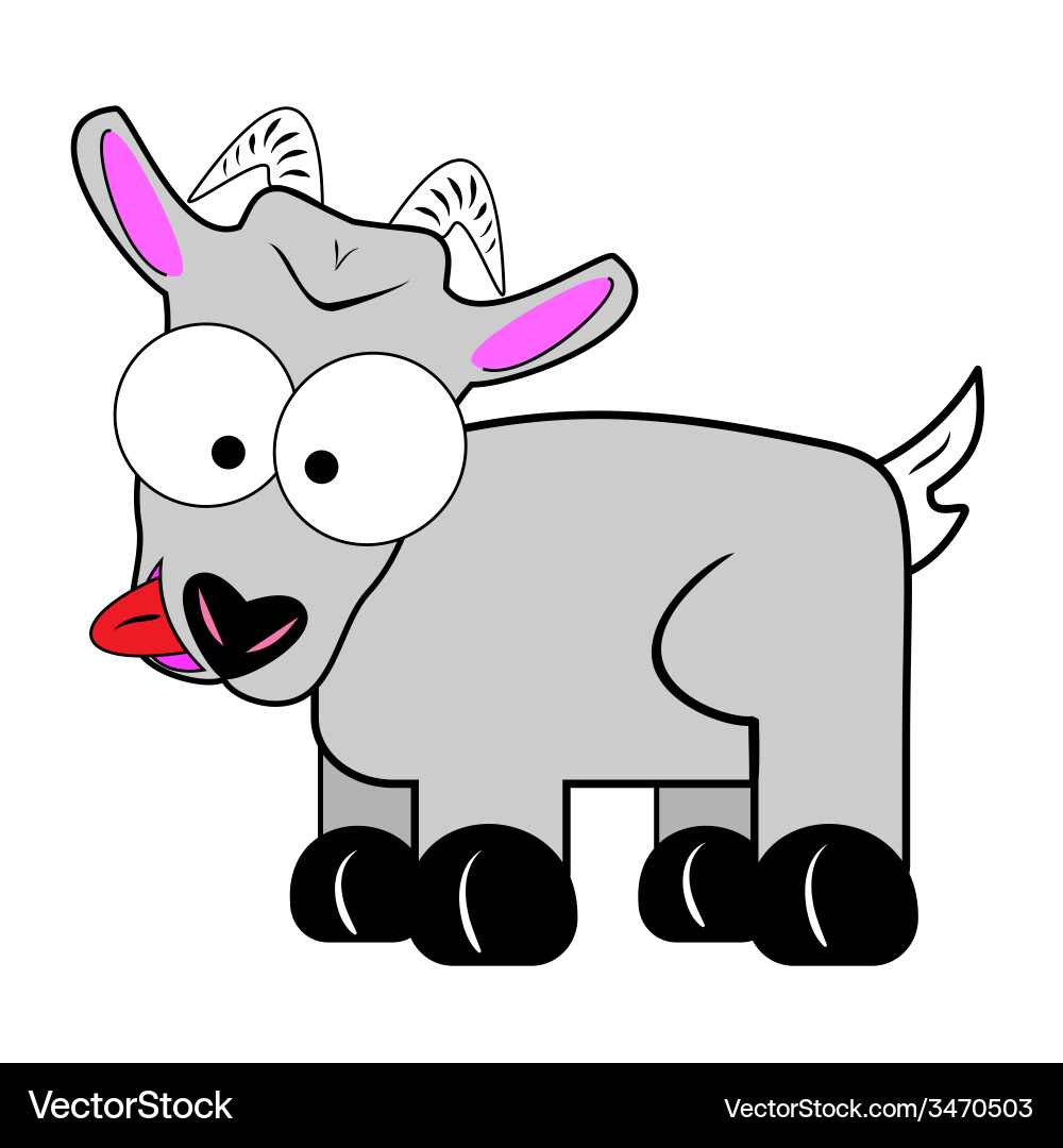 Wacky goat cartoon character Royalty Free Vector Image