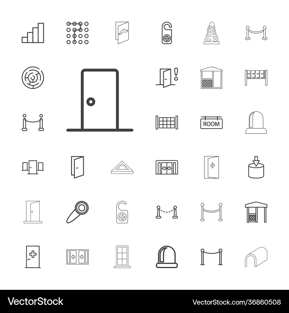33 entrance icons Royalty Free Vector Image - VectorStock
