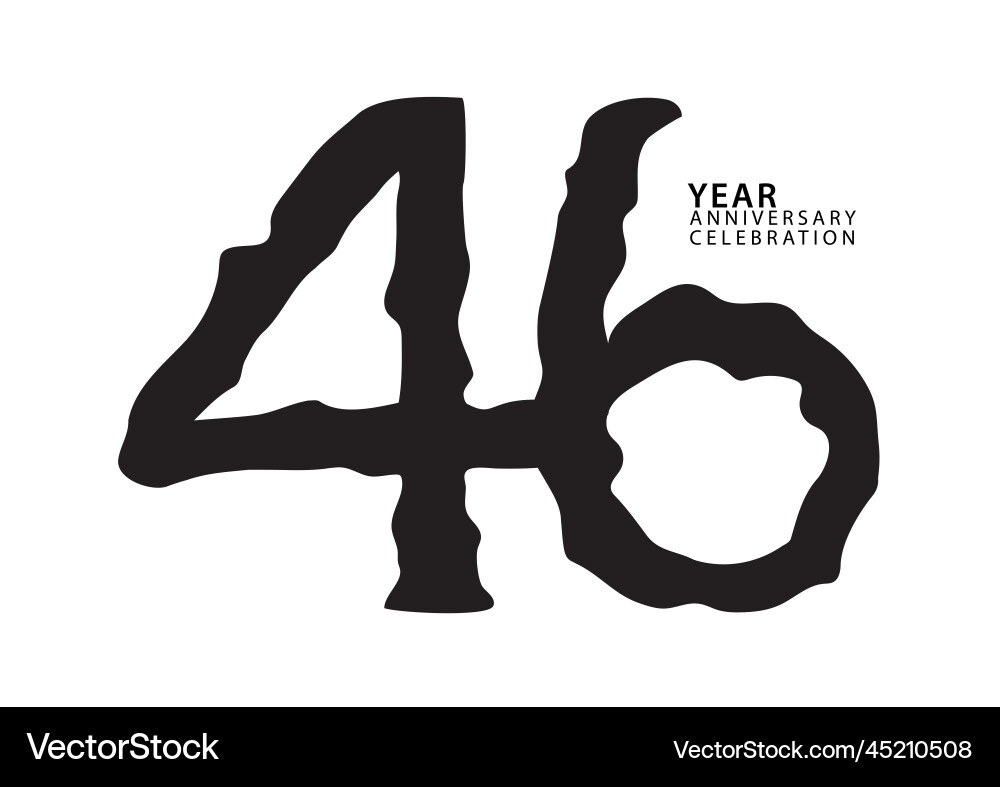 46 year anniversary celebration black color Vector Image