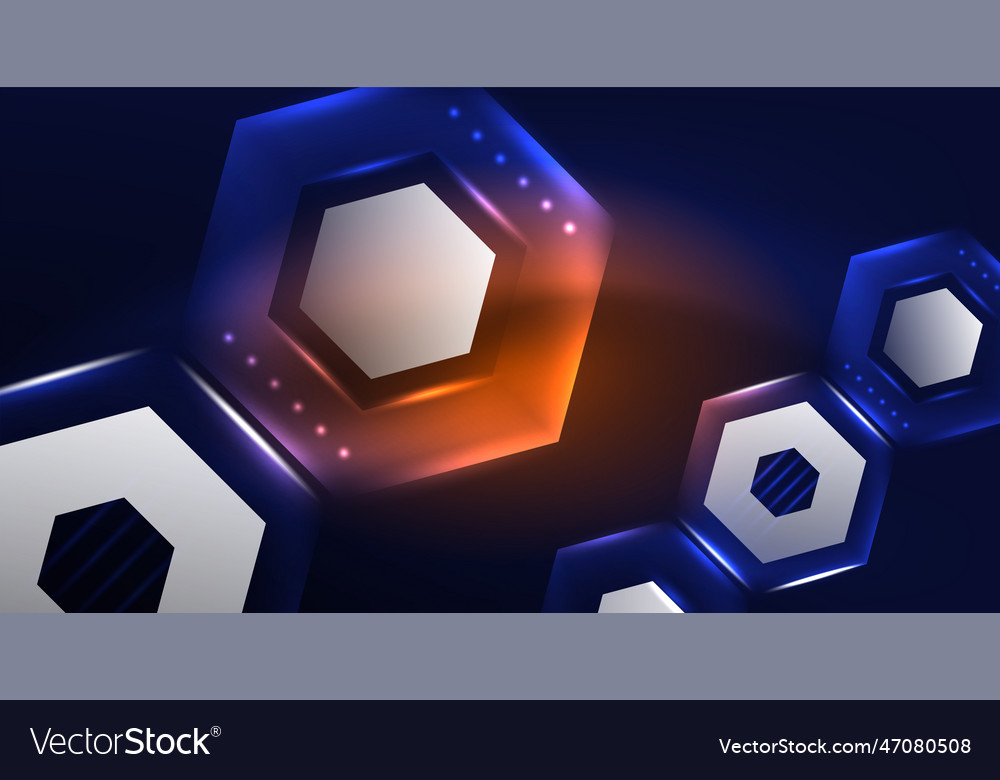 Abstract background neon hexagon Royalty Free Vector Image
