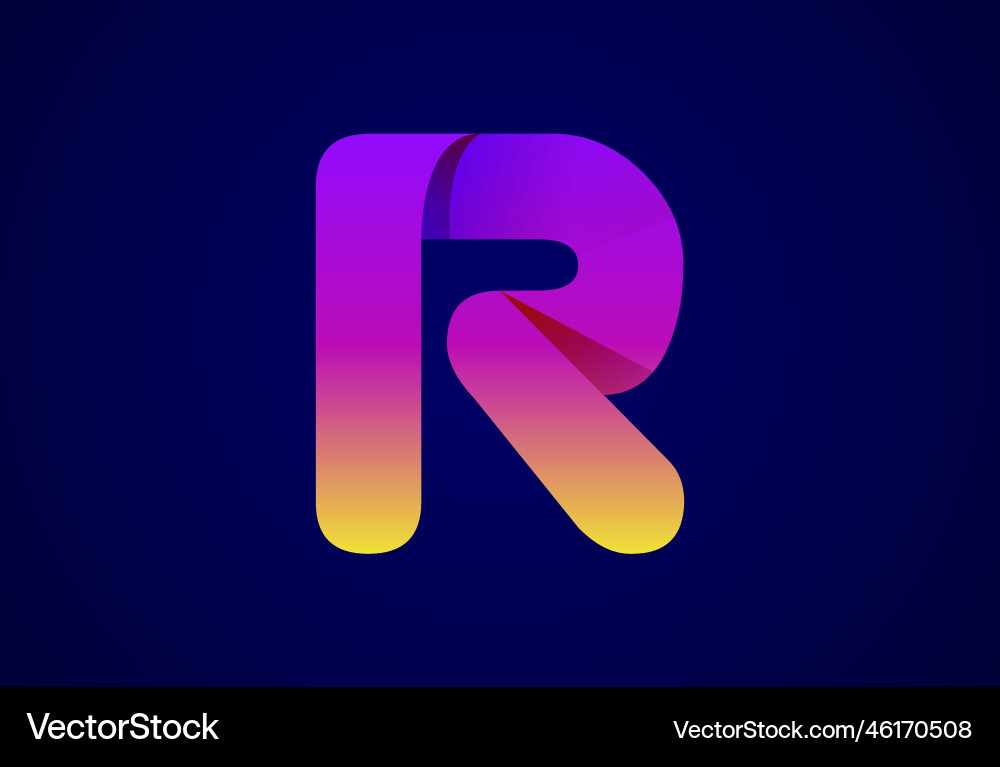 Abstract origami letter r logo design template Vector Image