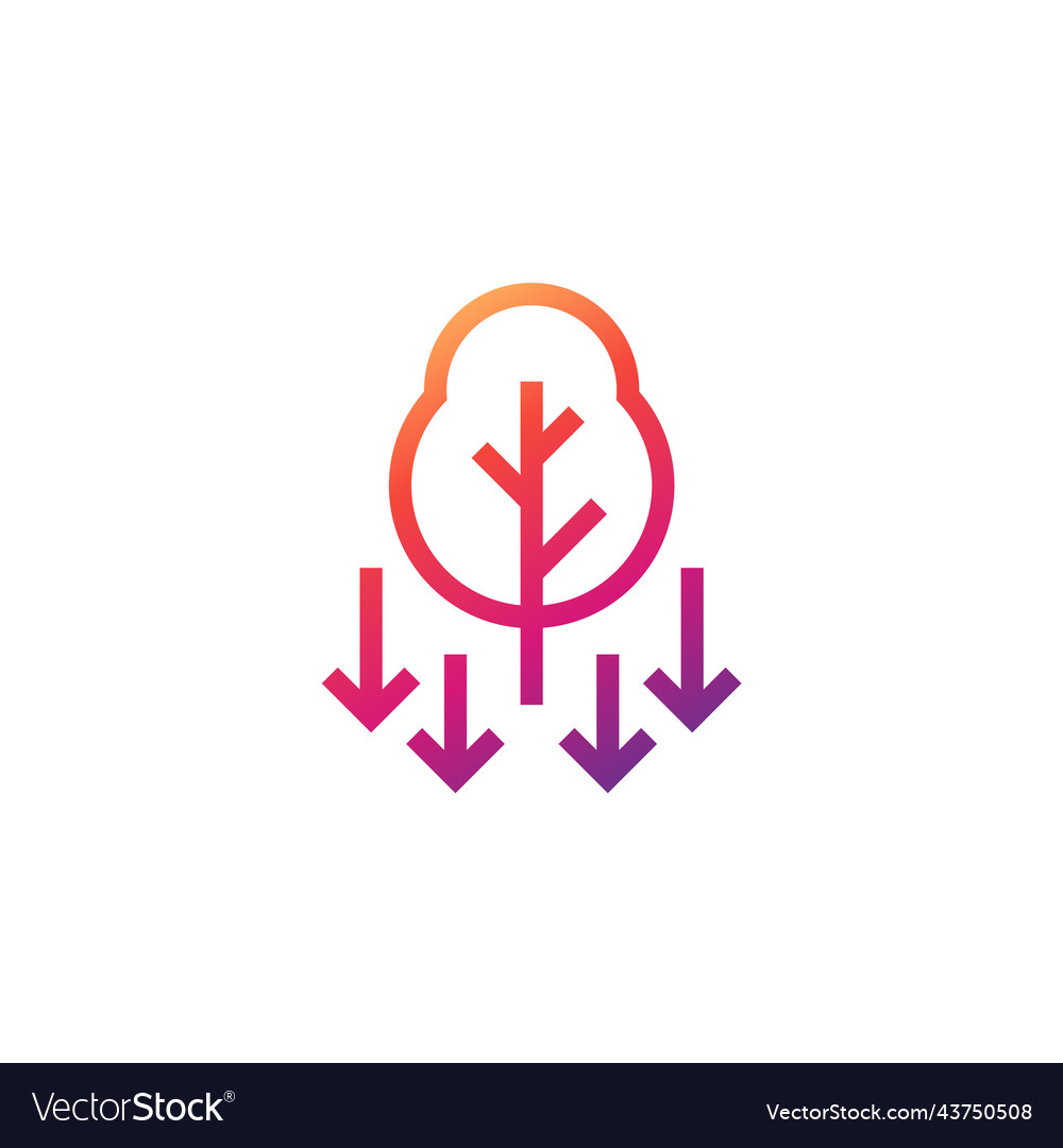 Deforestation icon decrease in forest areas Vector Image