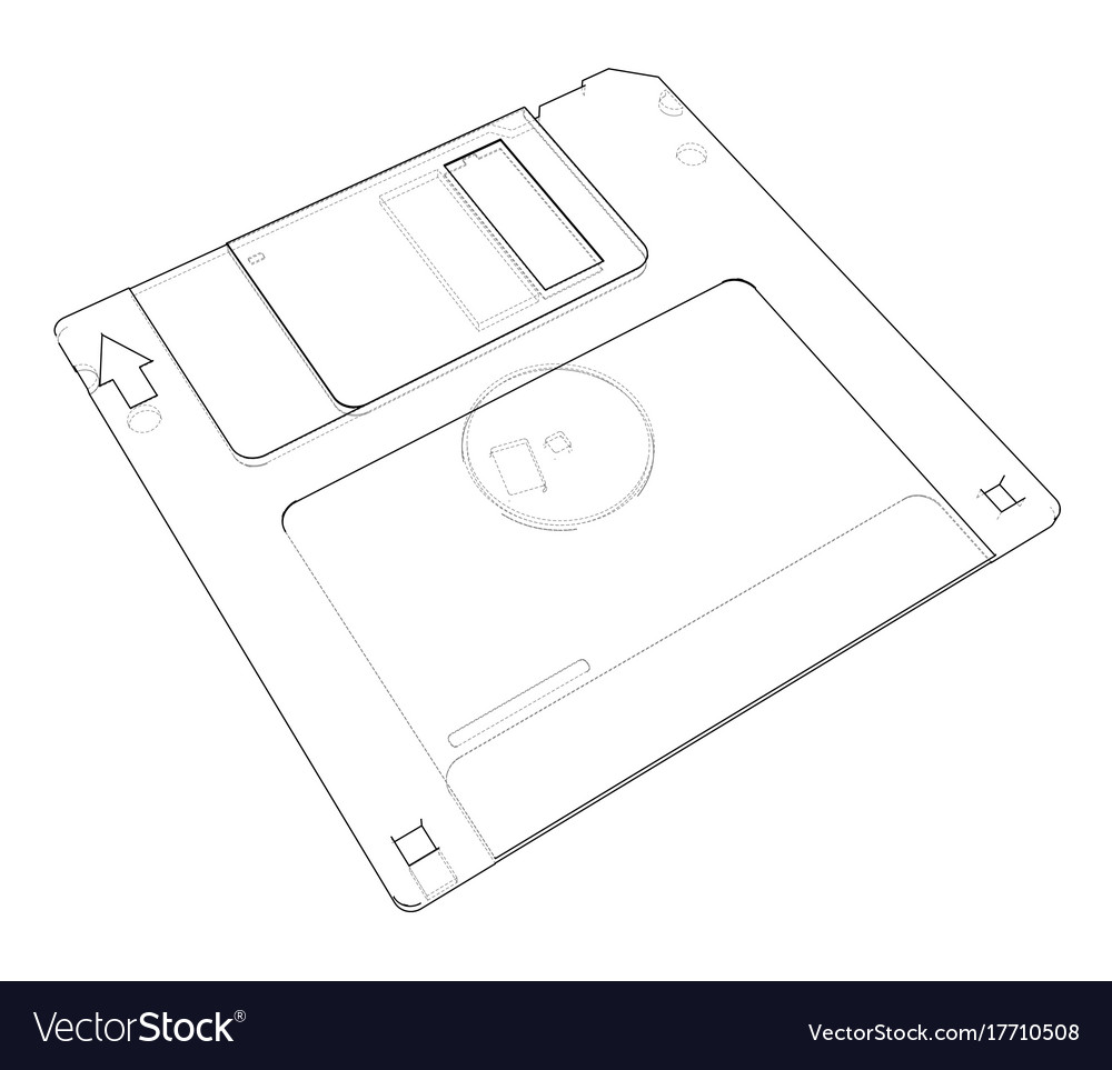 Floppy disk storage sketch Royalty Free Vector Image Floppy disk storage sketch Royalty Free Vector Image