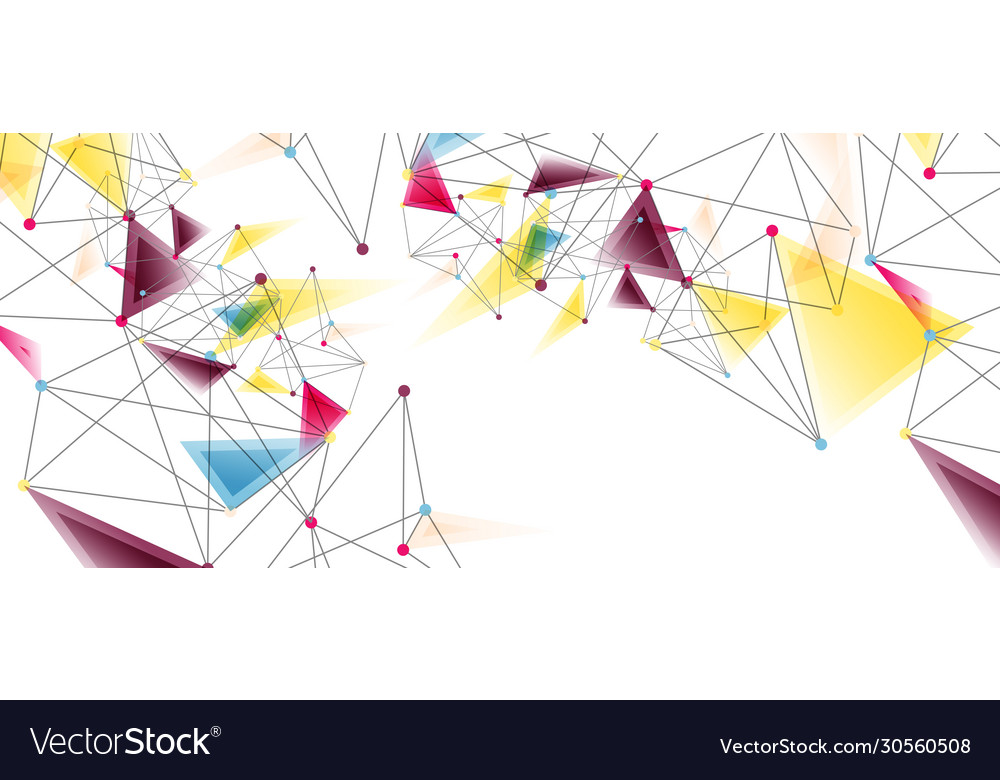 Line points connections triangular technology Vector Image
