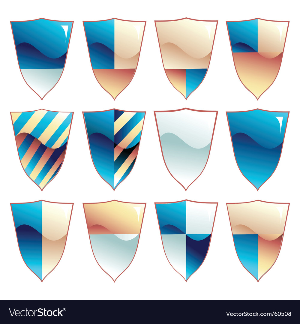 Medieval shield set Royalty Free Vector Image - VectorStock