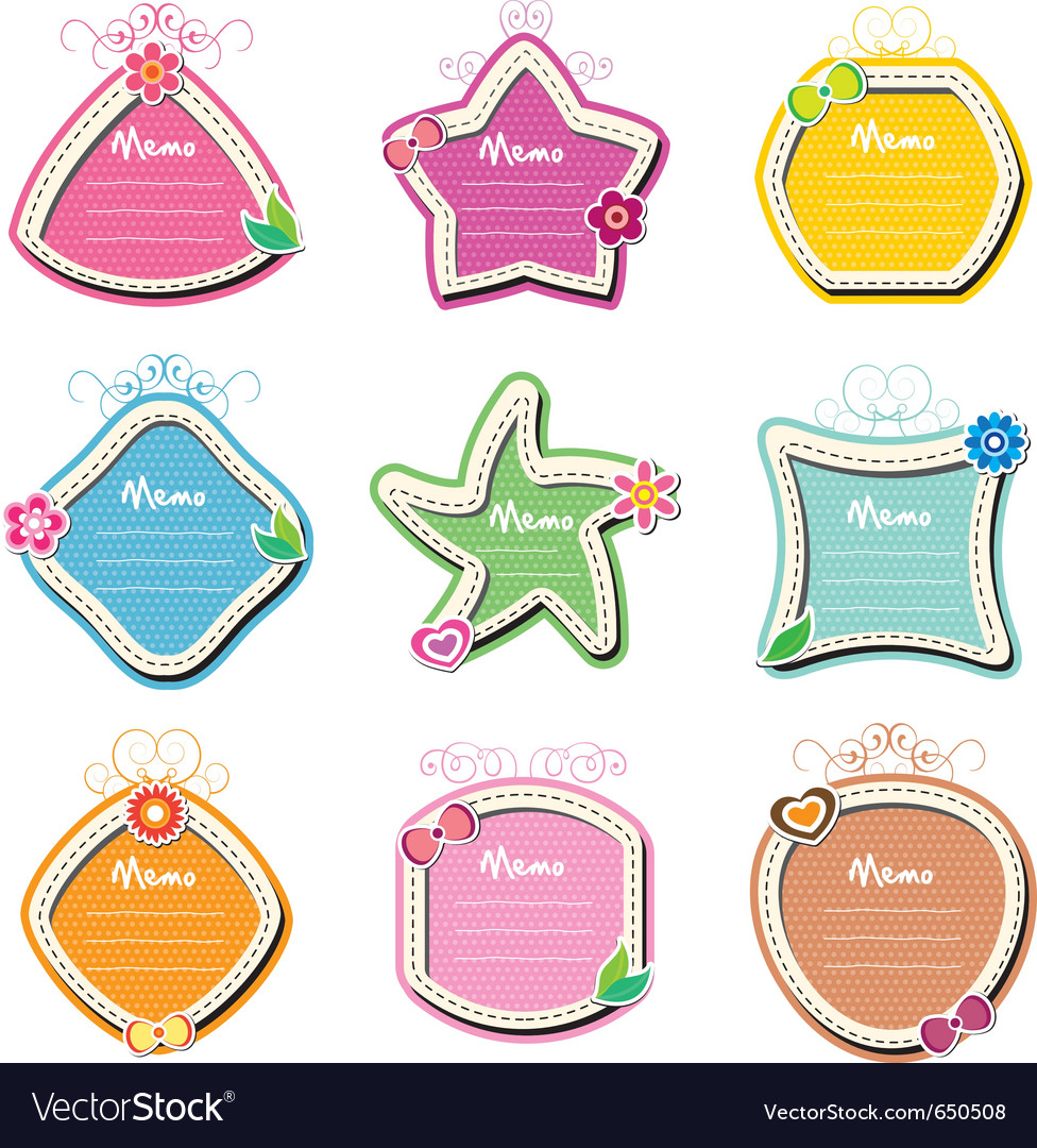 Memo frames Royalty Free Vector Image - VectorStock