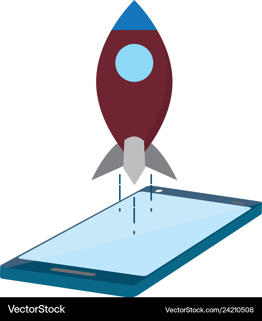 Mobile rocket tech Royalty Free Vector Image - VectorStock