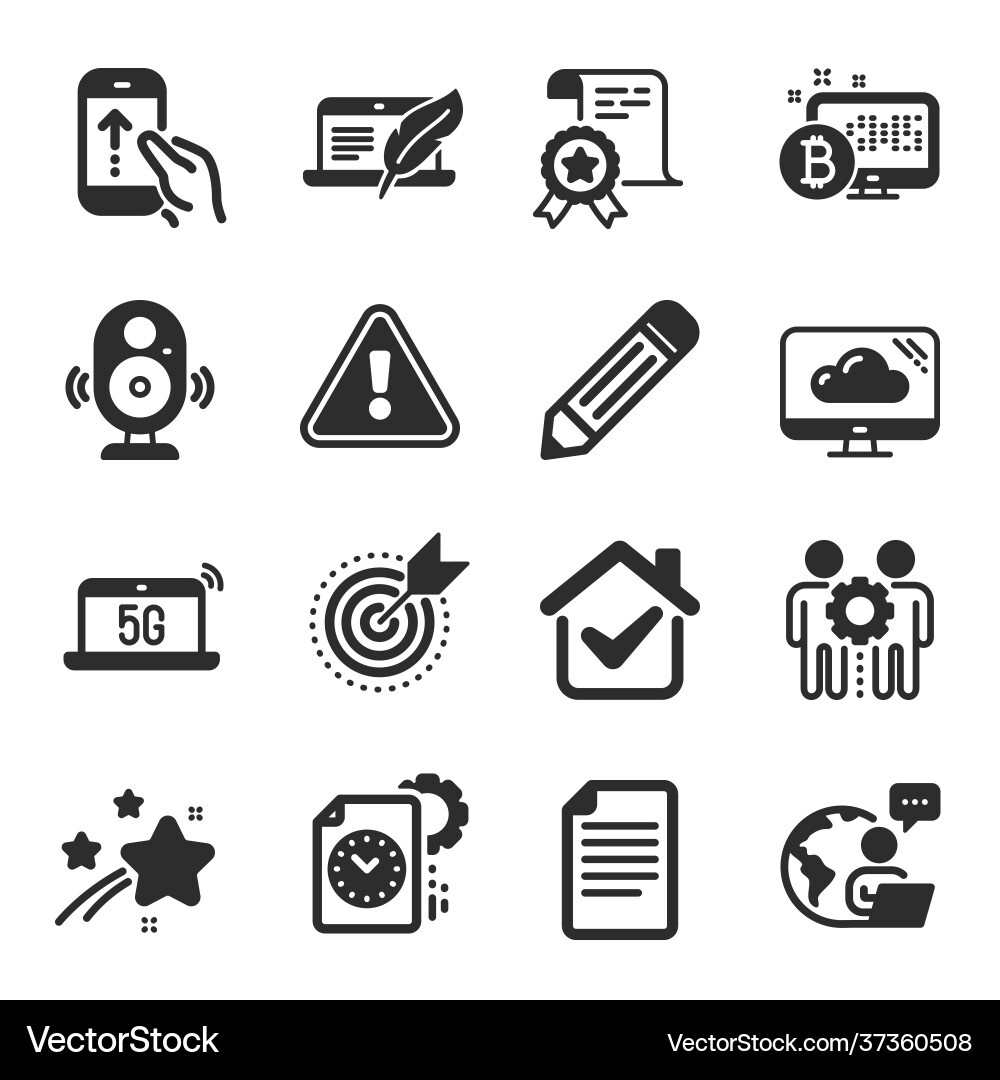 Set science icons such as swipe up pencil Vector Image