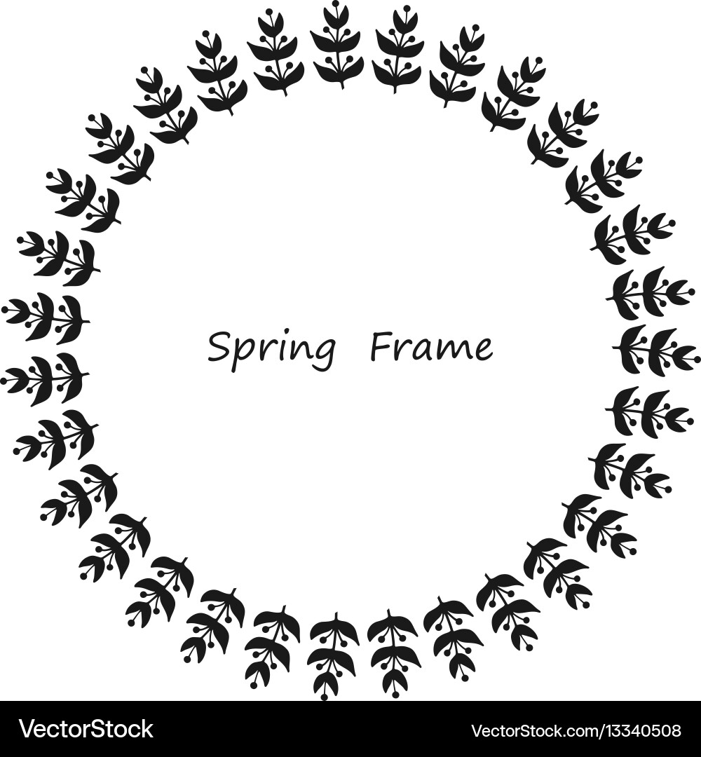 Spring frame made up of leaves Royalty Free Vector Image