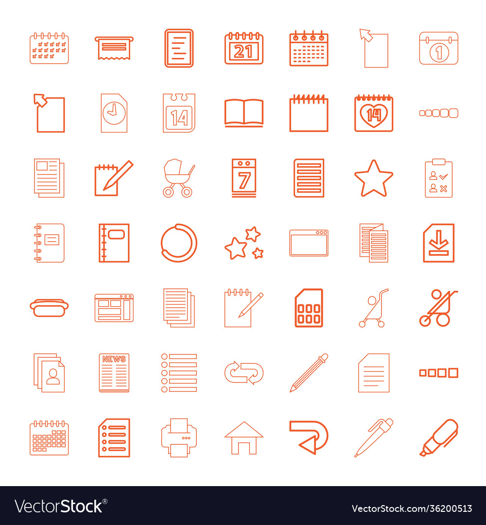 49 page icons Royalty Free Vector Image - VectorStock