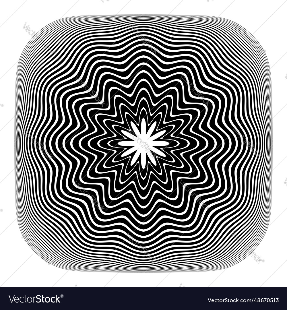 Abstrct radial wavy lines pattern Royalty Free Vector Image