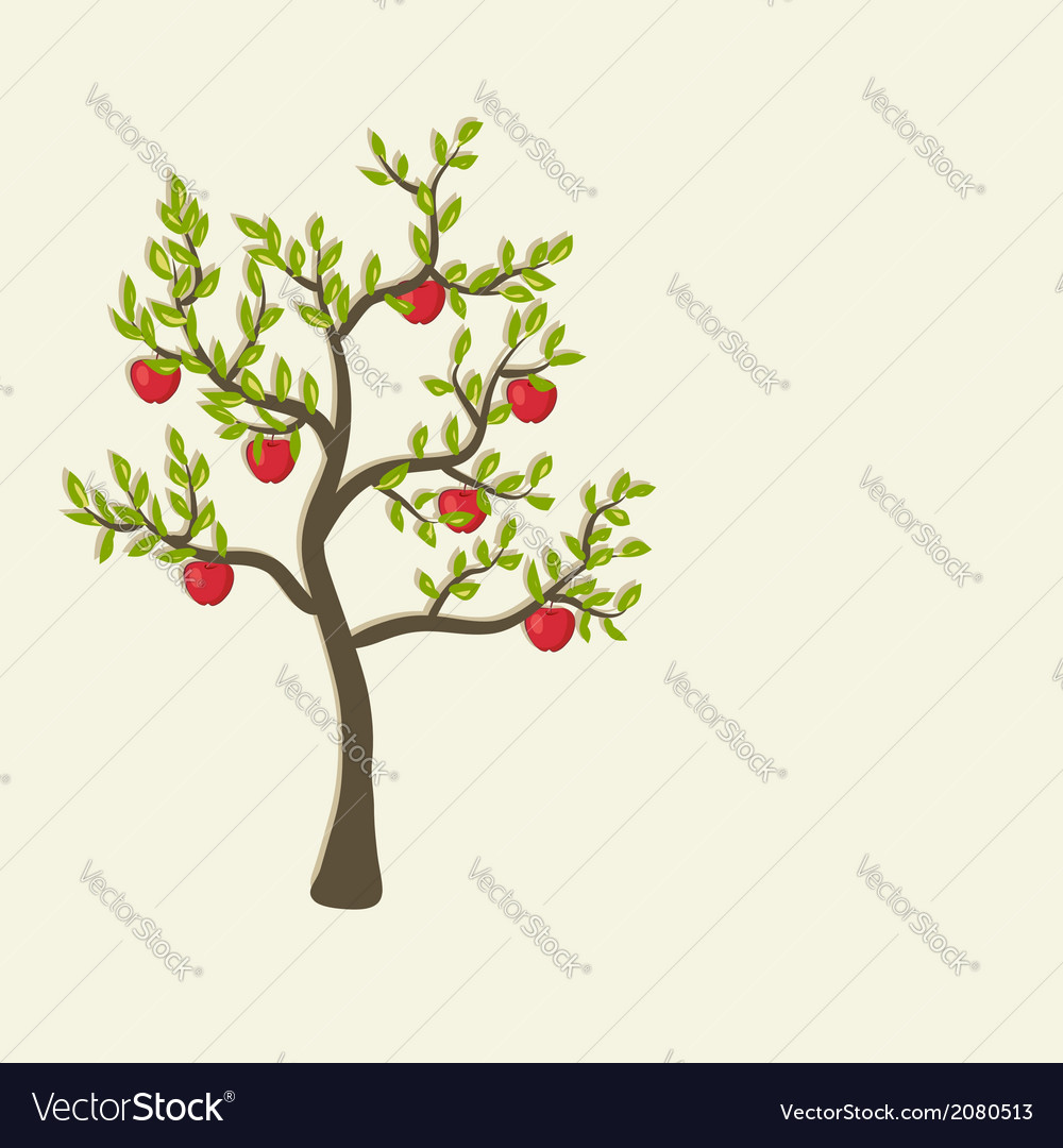 Apple tree background Royalty Free Vector Image