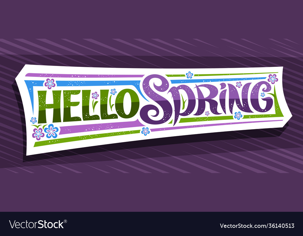 Banner hello spring Royalty Free Vector Image - VectorStock