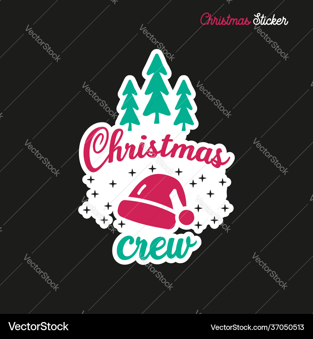 Christmas sticker design xmas calligraphy label Vector Image