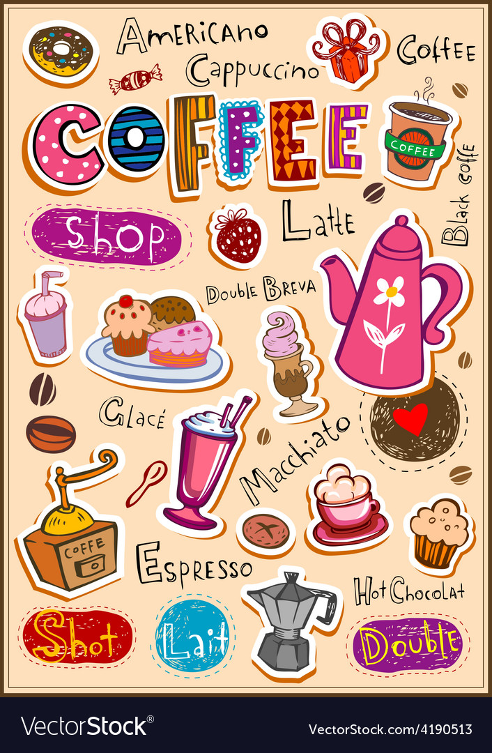 Coffee design elements Royalty Free Vector Image