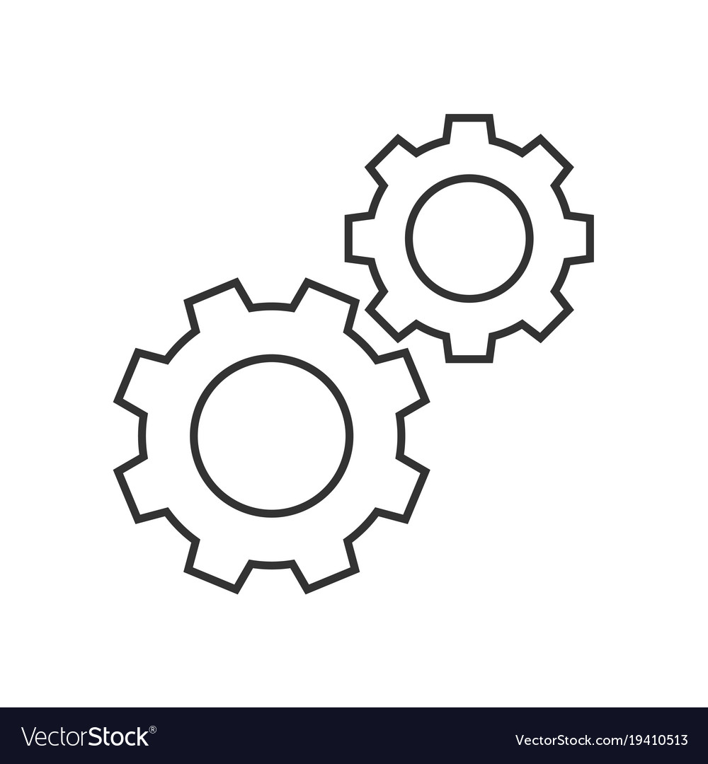 Cogwheels outline icon Royalty Free Vector Image Cogwheels outline icon Royalty Free Vector Image