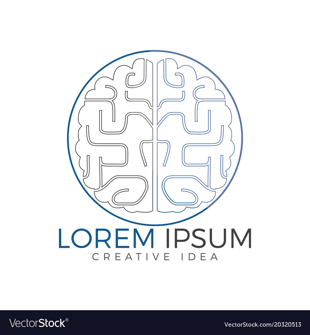 Creative brain logo design Royalty Free Vector Image