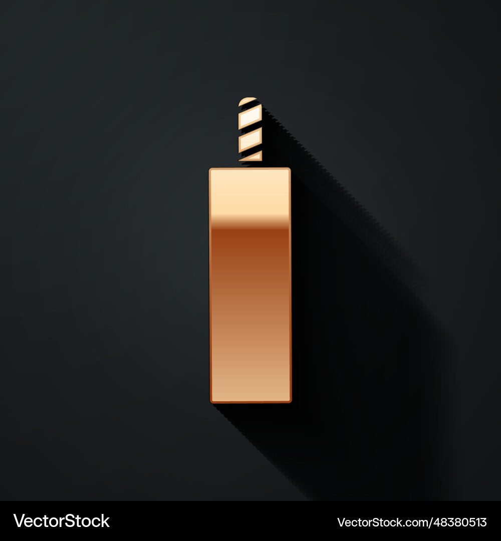 Gold detonate dynamite bomb stick icon isolated Vector Image
