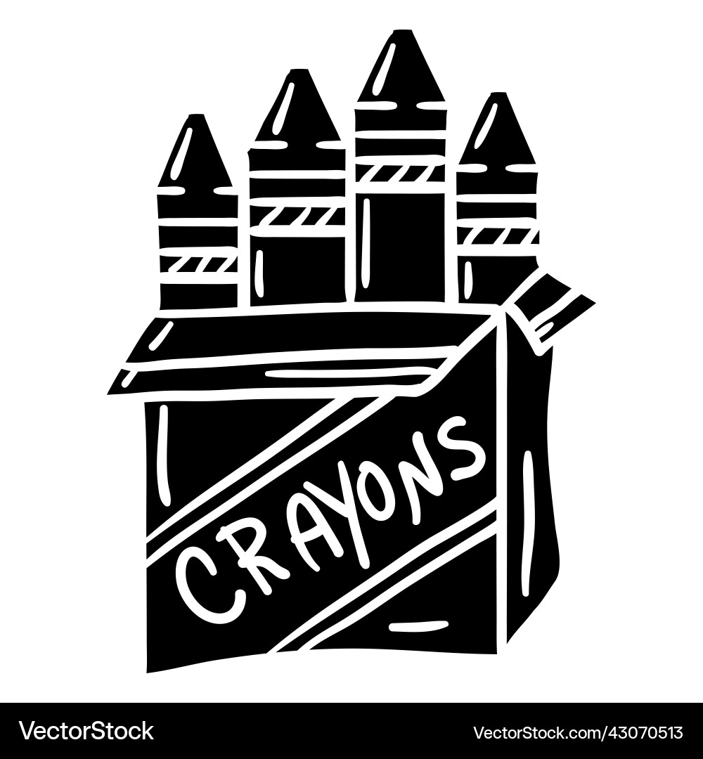 Hand drawn crayon set black Royalty Free Vector Image