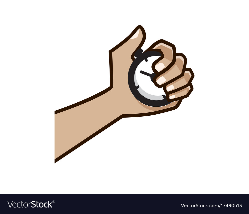 Hands with timer Royalty Free Vector Image - VectorStock