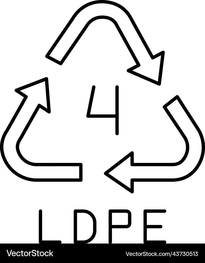 Ldpe plastic product sign line icon Royalty Free Vector