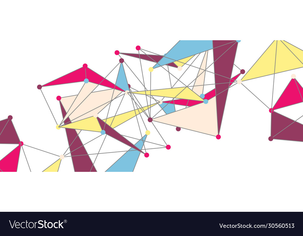 Line points connections triangular technology Vector Image