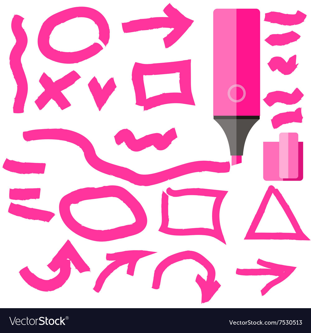 Marker line element set flat design Royalty Free Vector