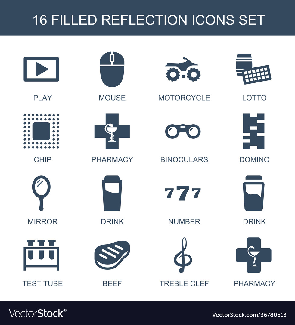 Reflection icons Royalty Free Vector Image - VectorStock