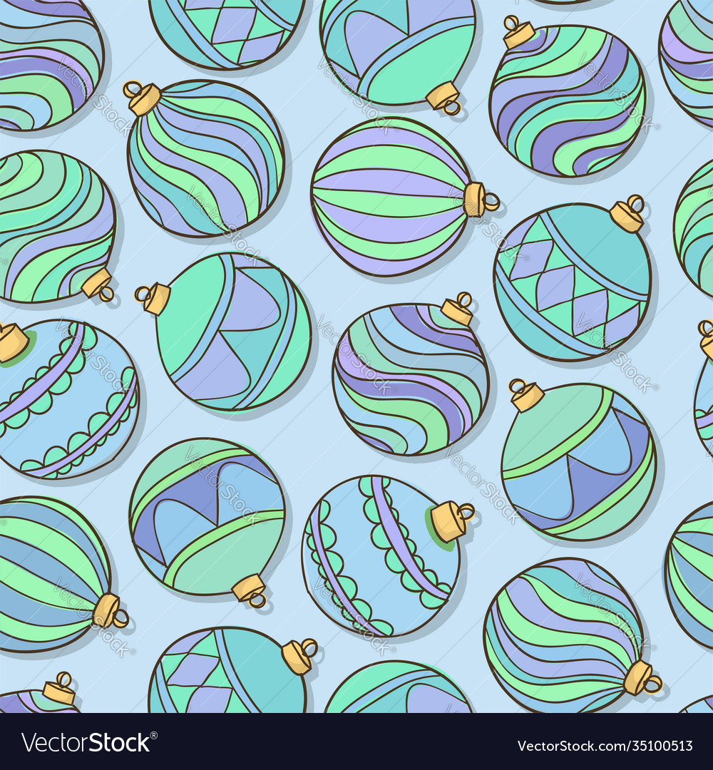 Seamless pattern with christmas balls Royalty Free Vector