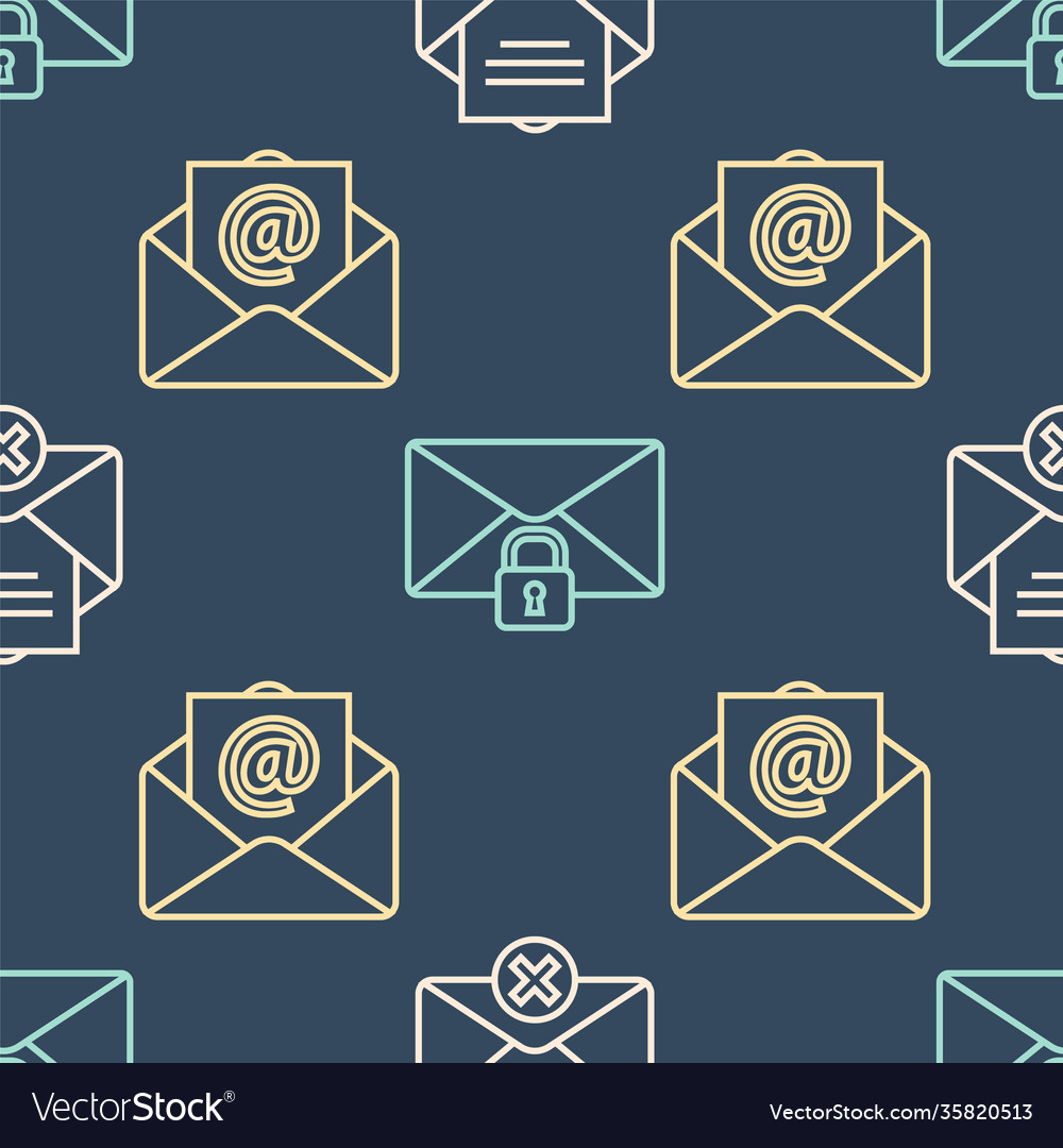 Set line delete envelope mail and e-mail and mail Vector Image Set line delete envelope mail and e-mail and mail Vector Image