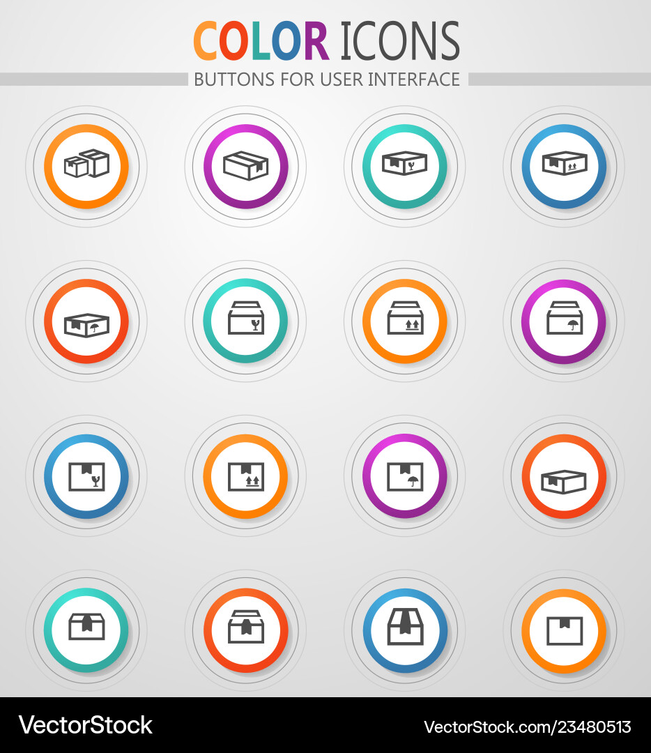 Simple icons set of box Royalty Free Vector Image