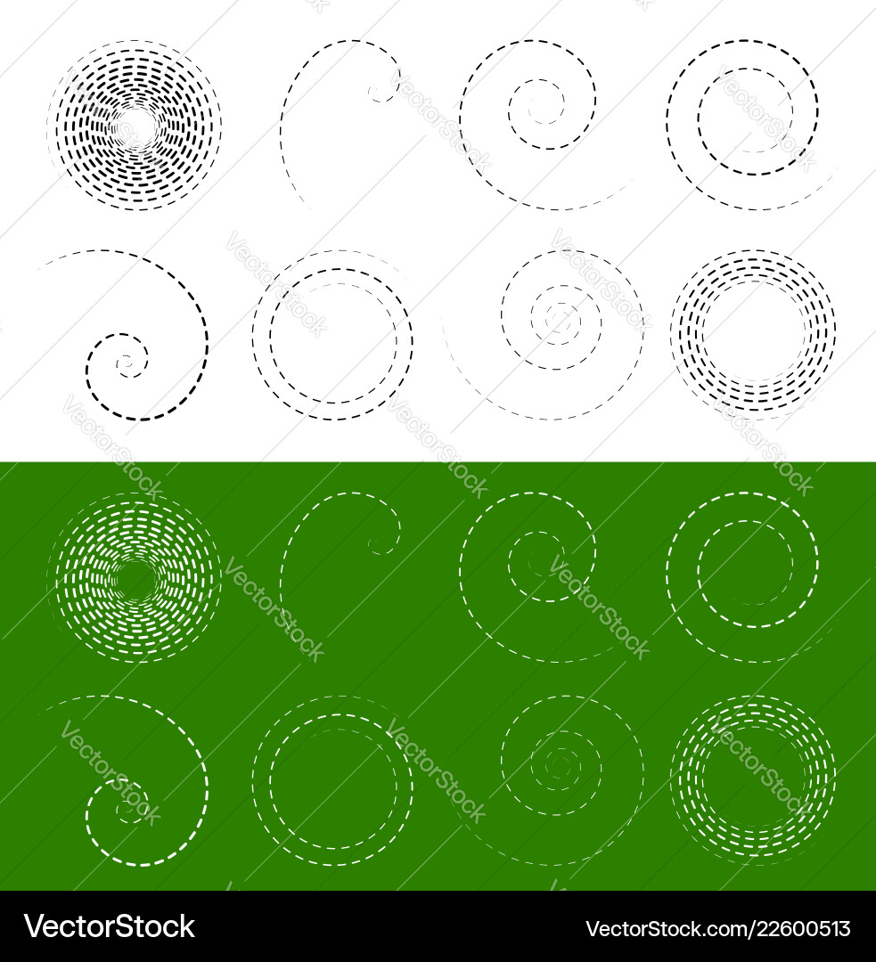 Spiral swirl shapes abstract swoosh elements Vector Image