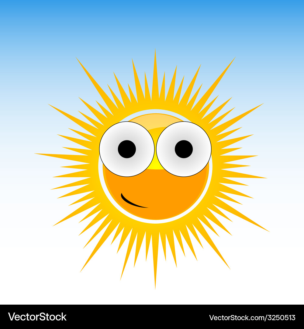 Sun funny with big eye Royalty Free Vector Image