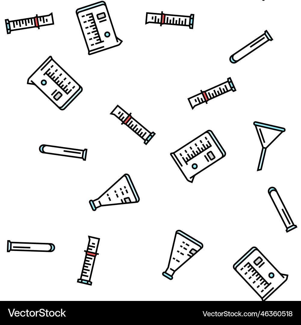 Chemical glassware laboratory seamless Royalty Free Vector