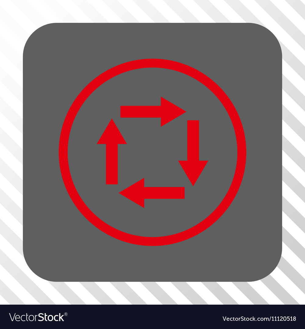 Circulation arrows rounded square button Vector Image