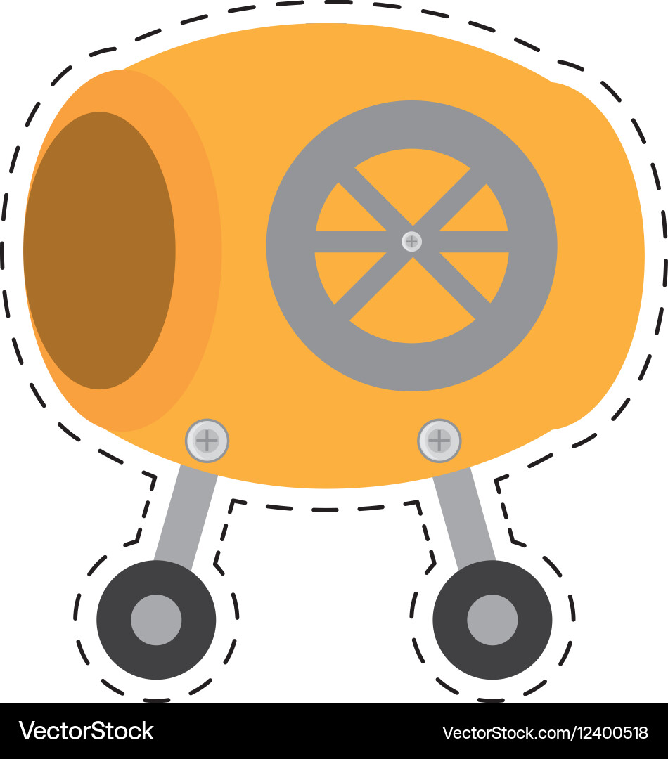 Concrete mixer construction cement cut line Vector Image