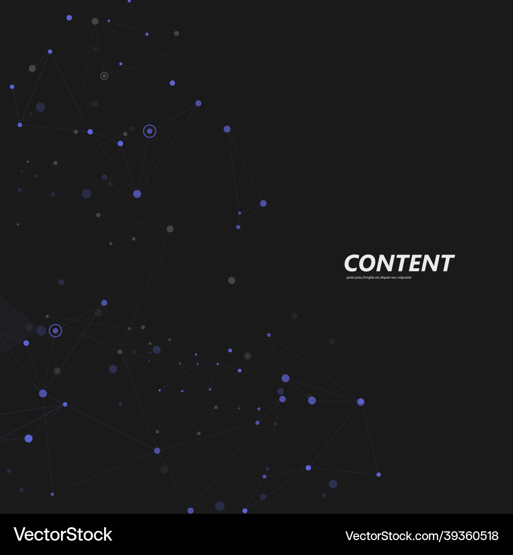 Creative polygonal dark background with connecting