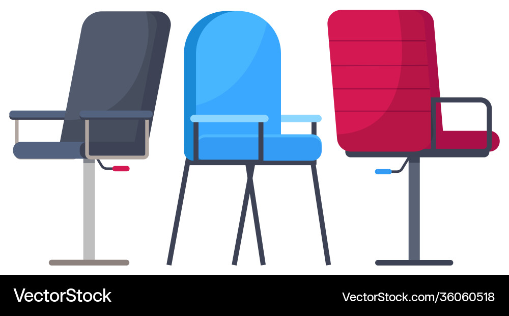 Isolated blue soft chair with back at white Vector Image