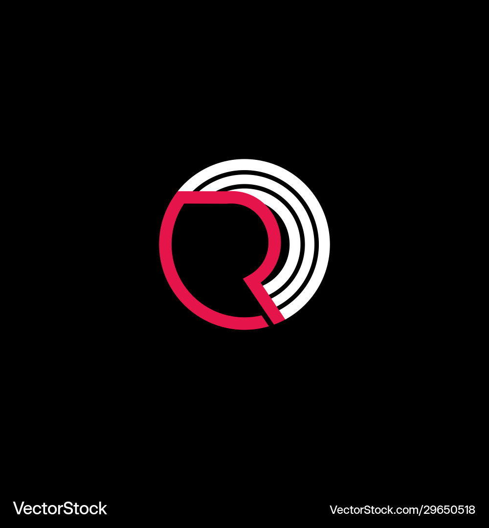 Letter r circle radar abstract modern logo Vector Image