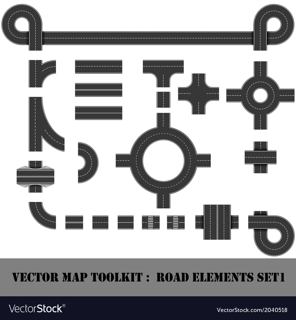 Map toolkit top view position Royalty Free Vector Image
