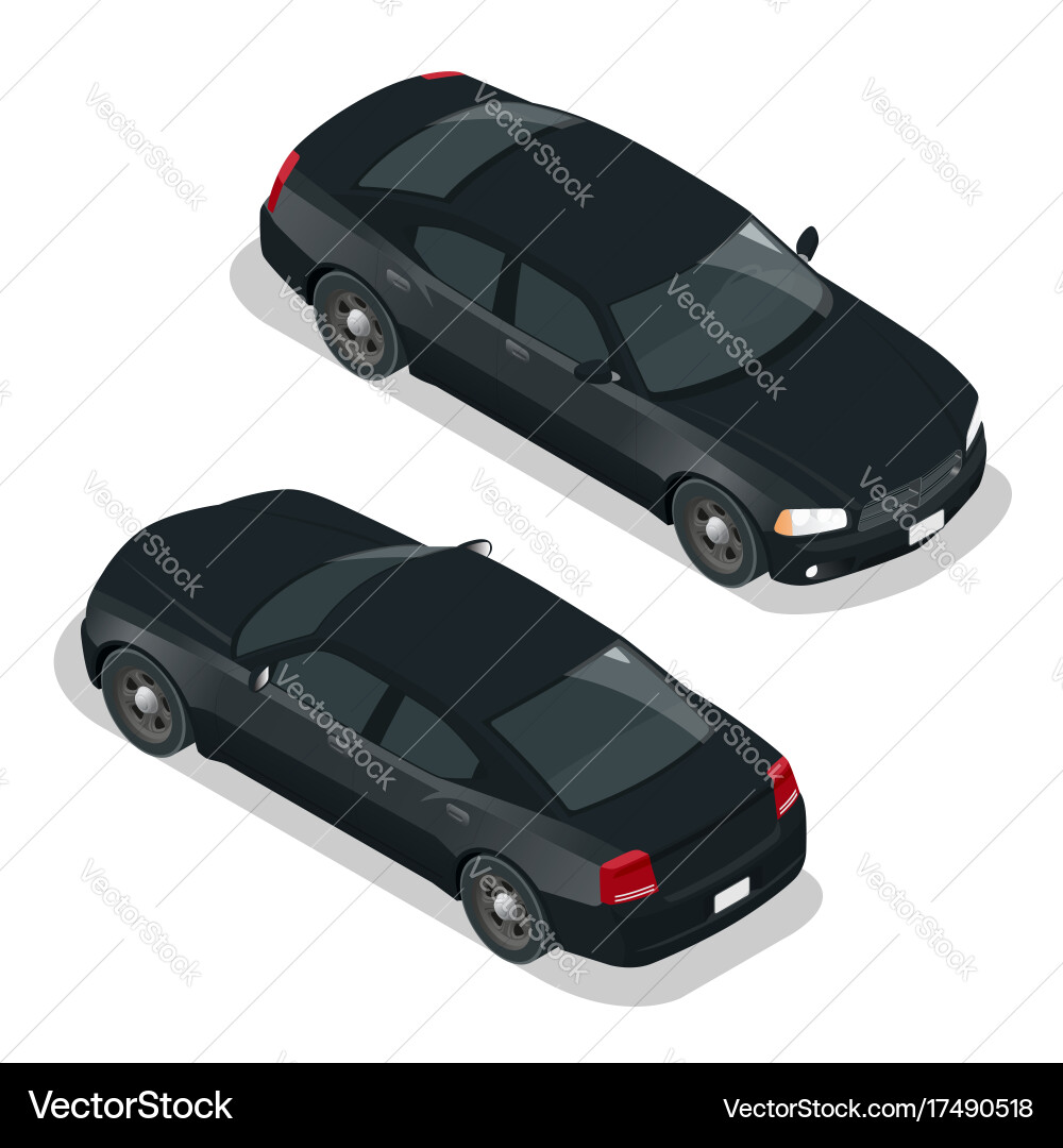 Modern car icons flat 3d isometric Royalty Free Vector Image