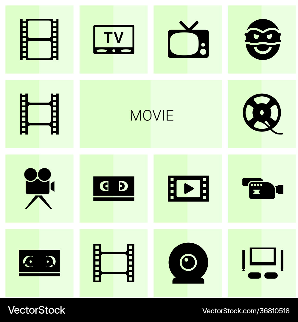 Movie icons Royalty Free Vector Image - VectorStock
