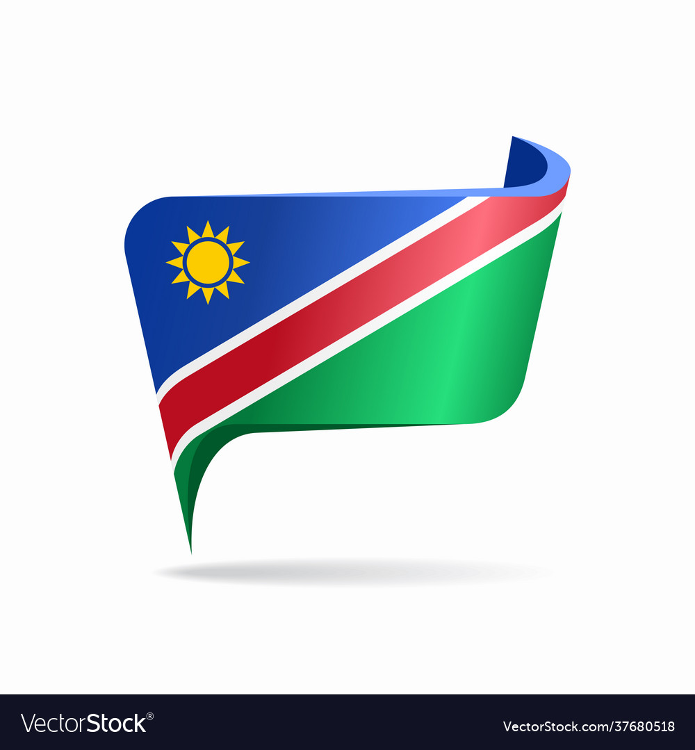 Namibian flag map pointer layout Royalty Free Vector Image