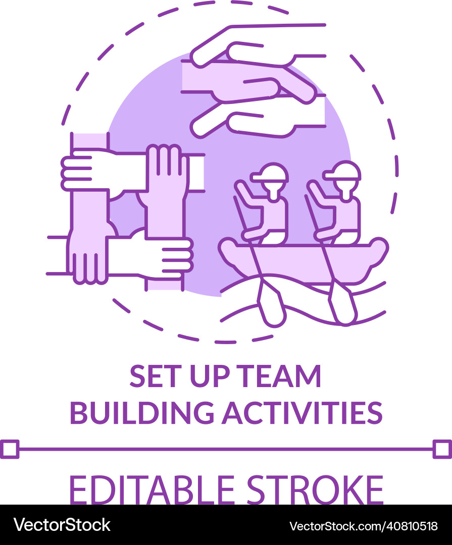 Set up team building activities purple concept Vector Image